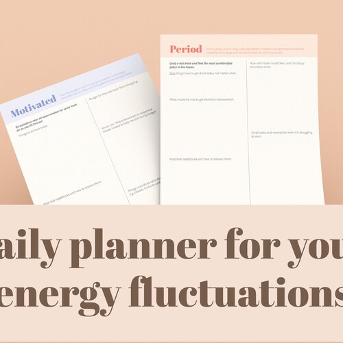 Daily Planner for Different Energy Levels - Etsy