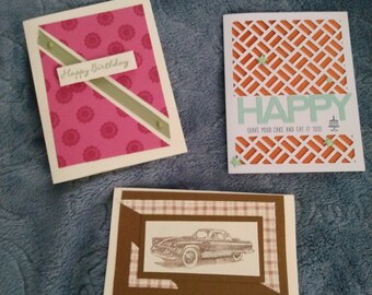 Set of 3 Homemade Everyday Cards - Etsy
