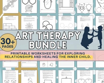 Art Therapy Worksheet Bundle for CBT Therapy Counseling Group Therapy ...