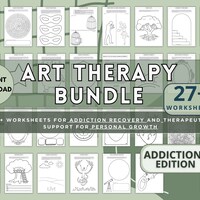 Art Therapy Bundle, Printable CBT Counseling Tools, Group Therapy ...