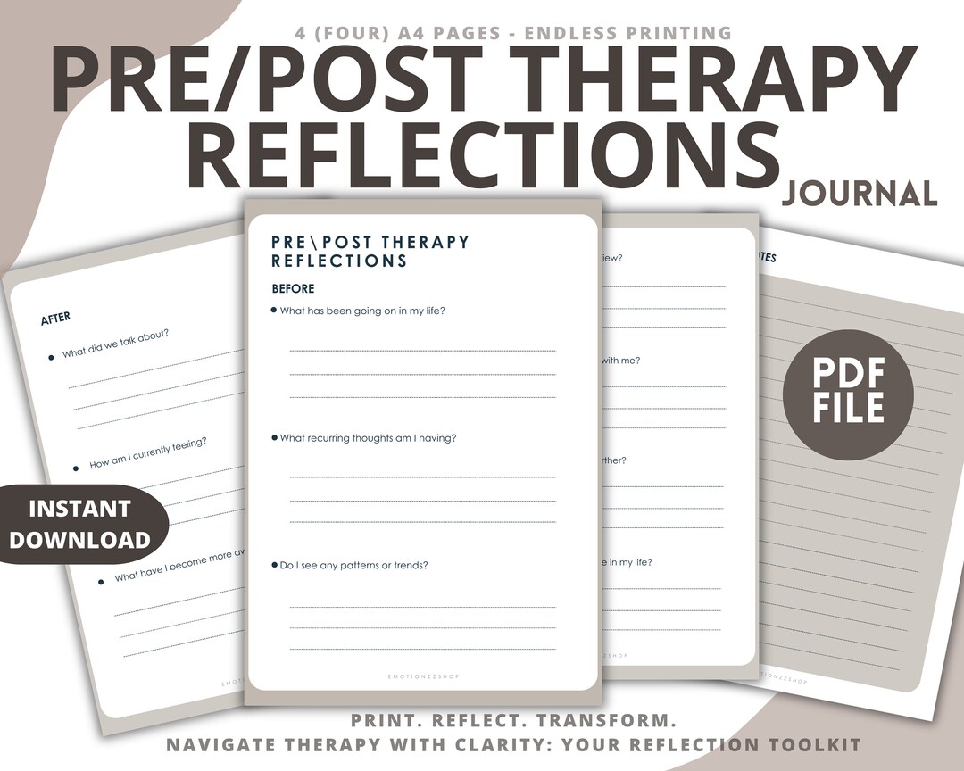 Pre and Post Therapy Notes Printable Mental Health Resource Dbt Therapy ...