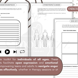 Anger Management Art Therapy Worksheet Bundle (digital Download) - Etsy