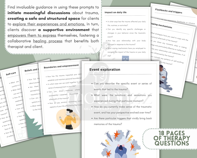 Trauma Therapy Worksheets, Art Therapy Bundle, DBT Coping Skills (PDF ...