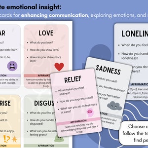 Mental Health Tool, Printable Emotion Exploration Cards, Therapy ...