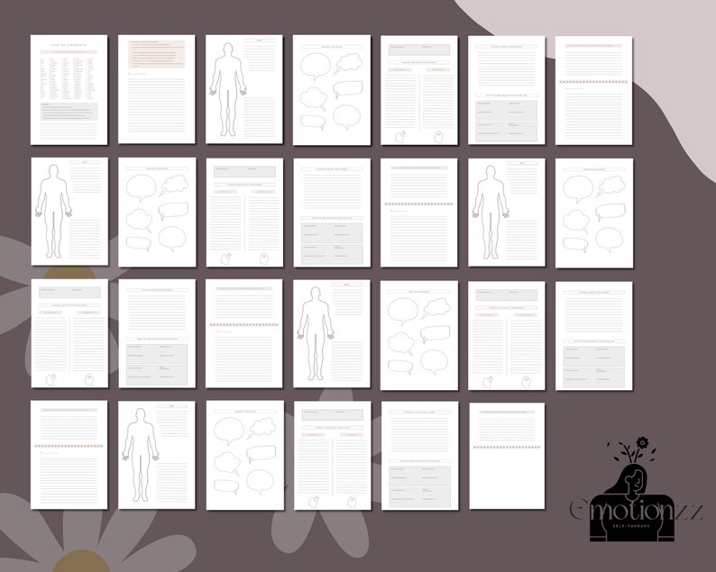 Therapy Worksheet Mental Health Tool, Self Help Resource for Emotional ...