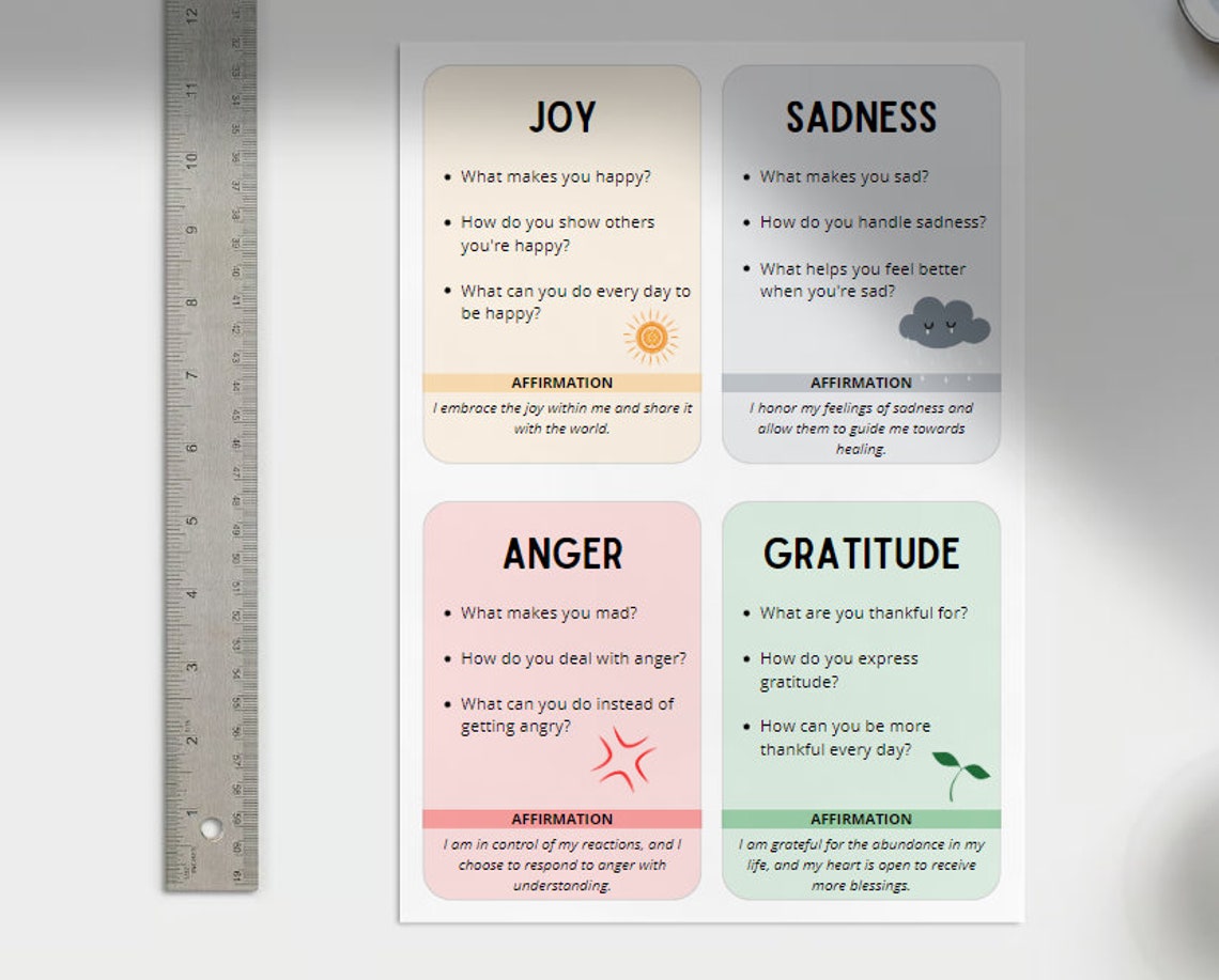 Mental Health Tool, Printable Emotion Exploration Cards, Therapy ...