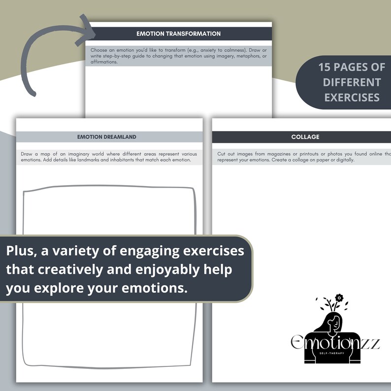 Emotions Worksheet: Mental Health Journal, CBT Therapy (PDF Pattern) - Etsy
