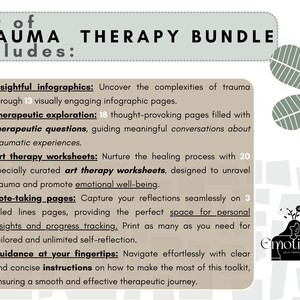 Trauma Healing Bundle, Printable Art Therapy Worksheets, CBT ...