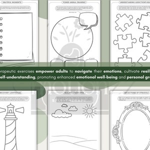 Art Therapy Worksheet Bundle, Mental Health Activities, Counseling ...