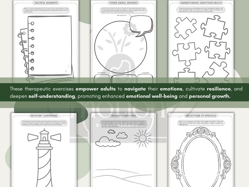 Art Therapy Worksheet Bundle, Mental Health Activities, Counseling ...