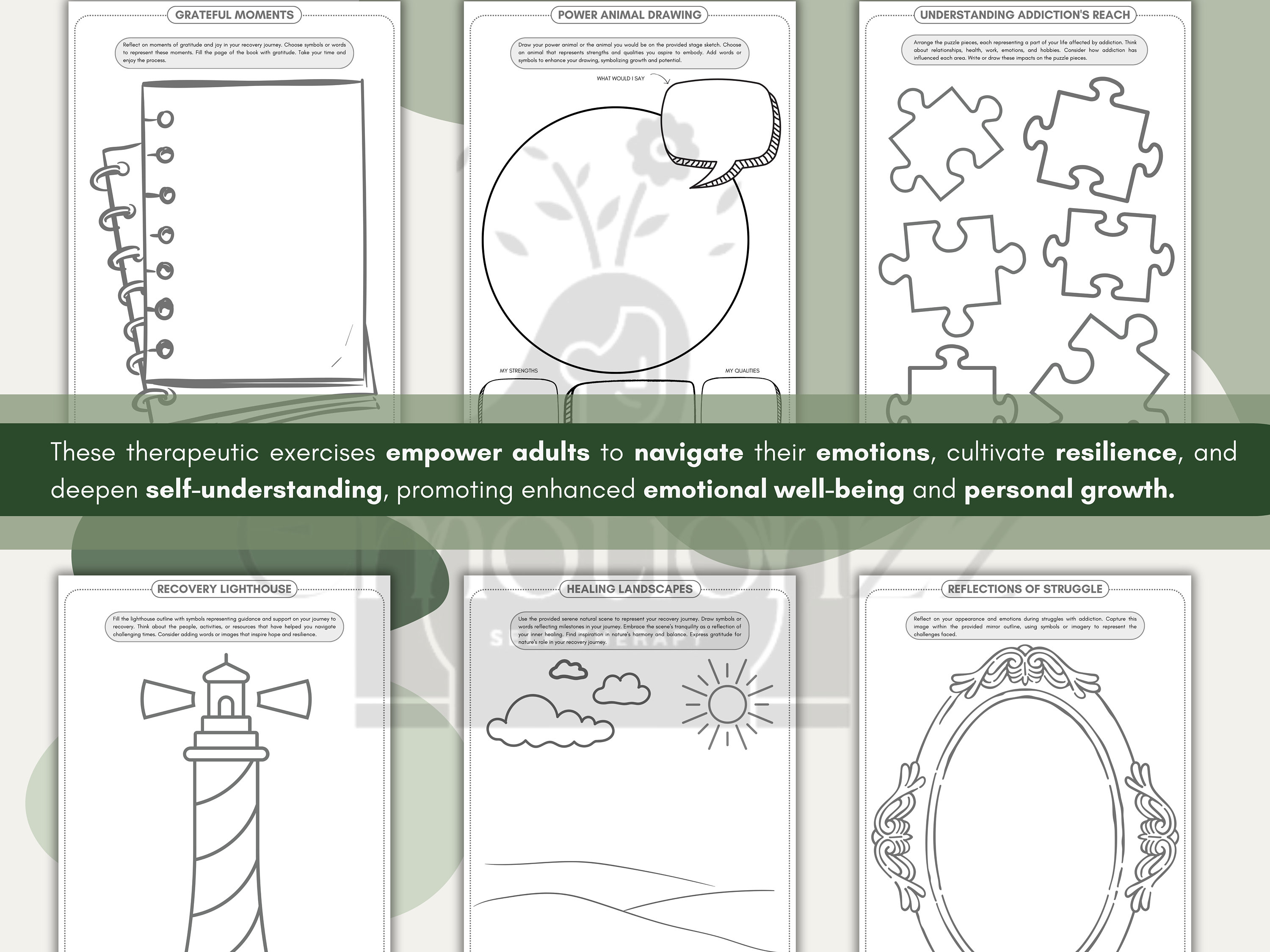 Art Therapy Worksheet Bundle, Mental Health Activities, Counseling ...