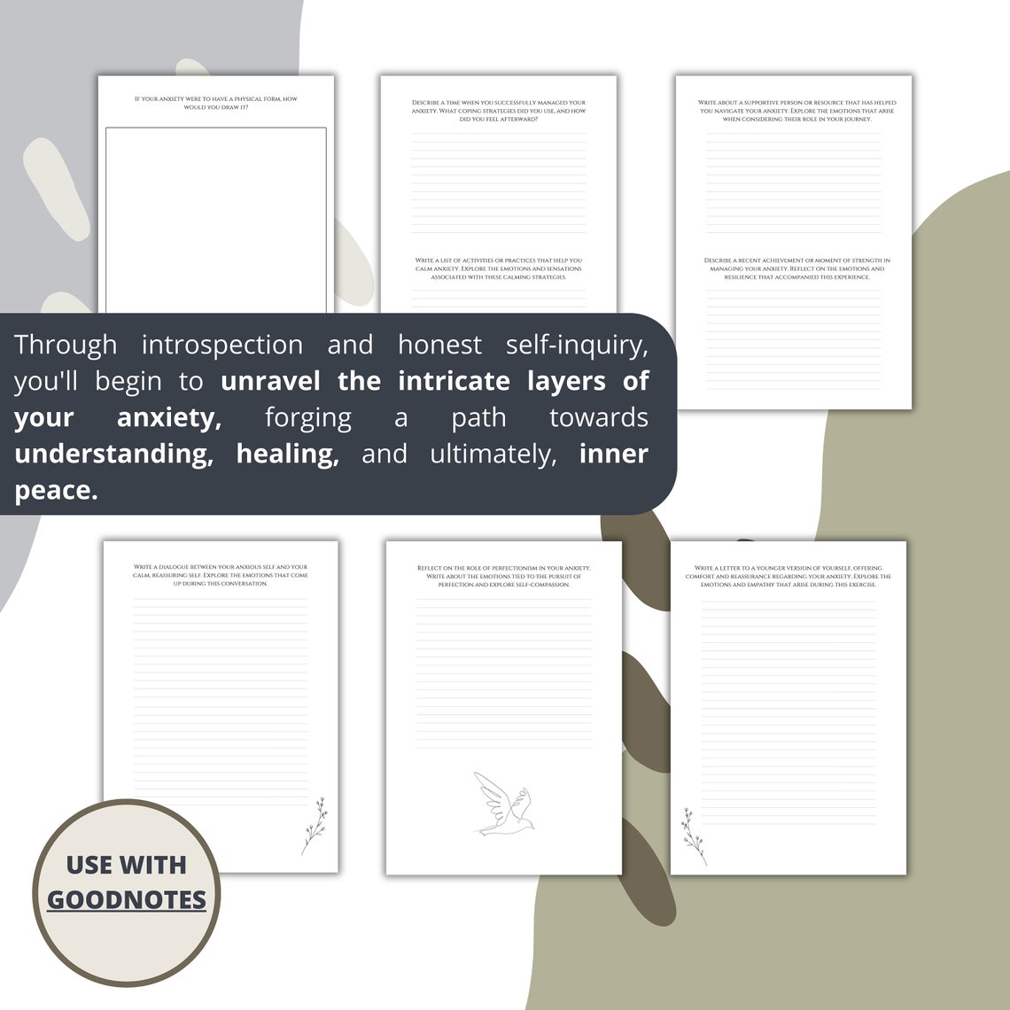 Mental Health Journal, Printable Anxiety Relief Worksheets, Self Help ...