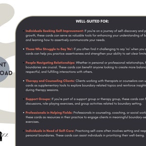 Therapy Cards for Setting Boundaries, Therapy Printable Game, Self-care ...