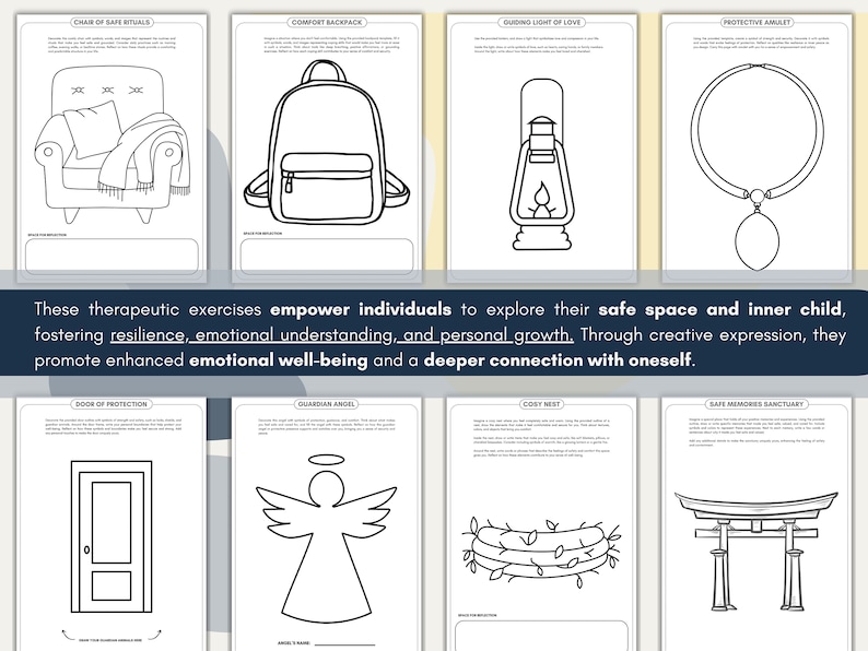 Art Therapy Worksheet Bundle for Inner Child Healing CBT Therapy ...