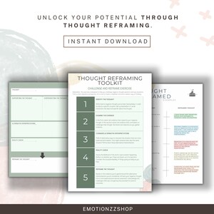 Thought Reframed Worksheet Therapy Resource Mental Health Tool ...