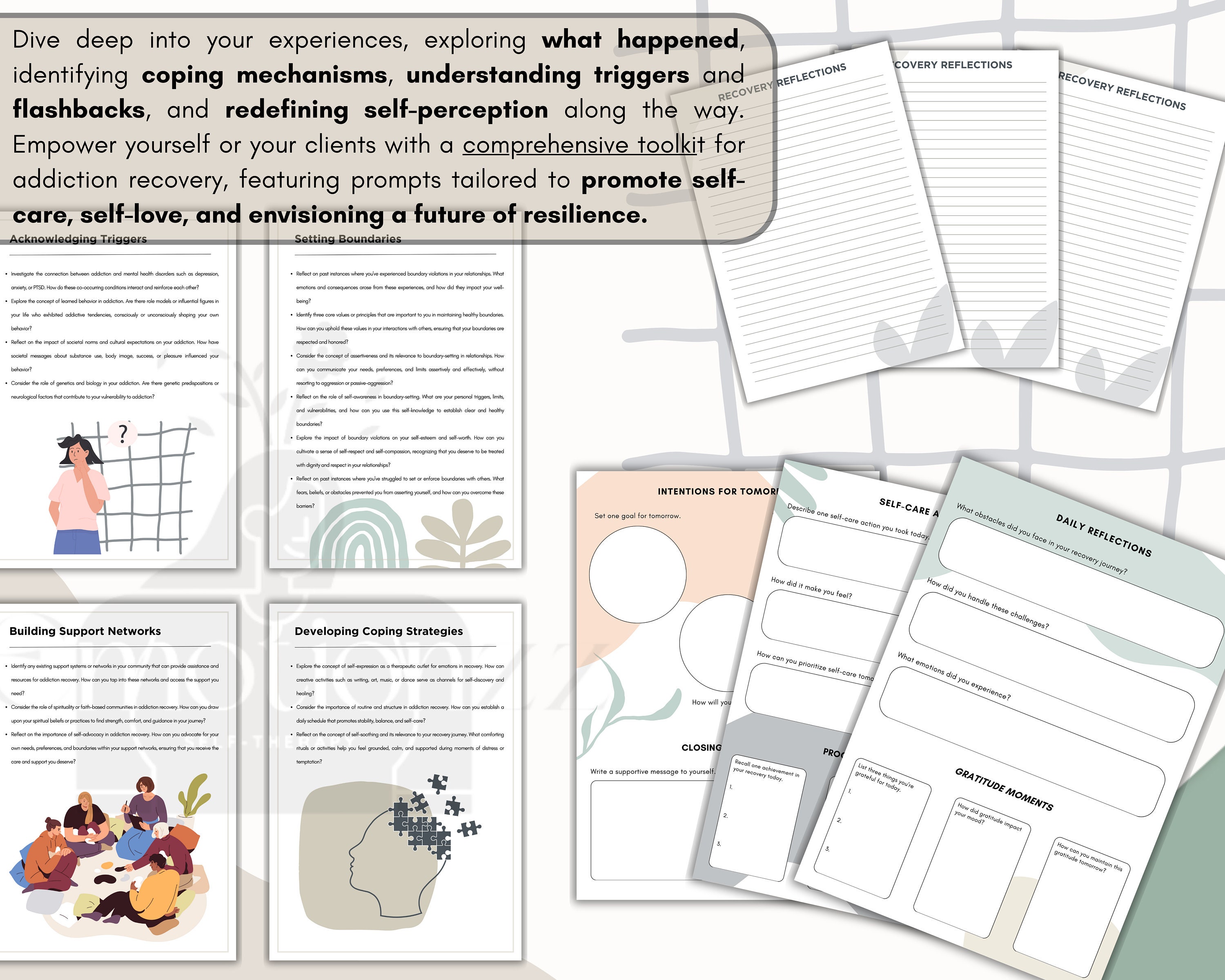 Art Therapy Bundle for Addiction Recovery, Counseling Tools, Mental ...