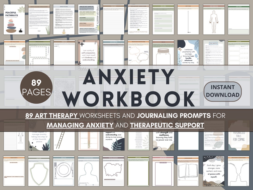 Anxiety Relief Workbook: Art Therapy & Journal Prompts (PDF Download ...