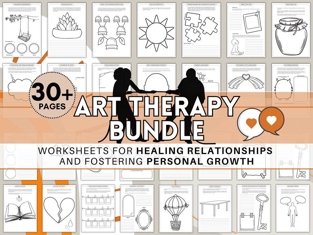 Relationships Art Therapy Worksheet Bundle CBT Therapy Counseling Group ...