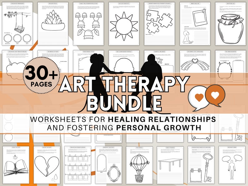 Relationships Art Therapy Worksheet Bundle (PDF) - Etsy