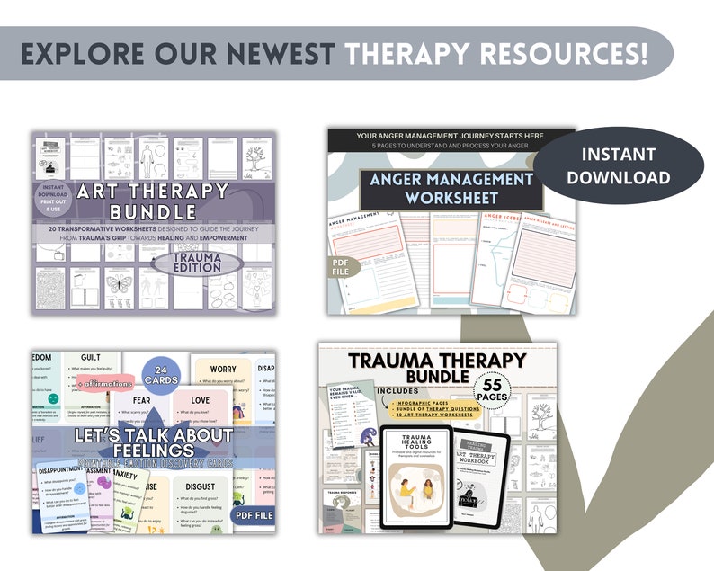 Therapy Worksheet Mental Health Tool, Self Help Resource for Emotional ...
