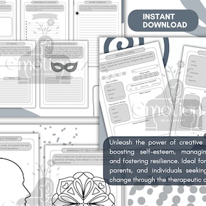 Art Therapy Bundle, Printable CBT Counseling Tools, Group Therapy ...