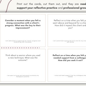 Guided Self Reflection Cards for Therapists, Therapy Printables ...
