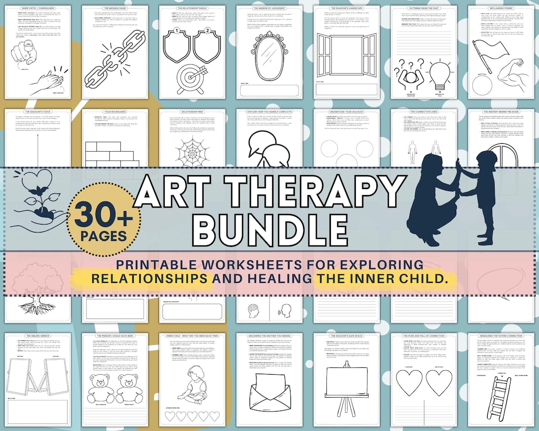 Art Therapy Worksheet Bundle for CBT Therapy Counseling Group Therapy ...