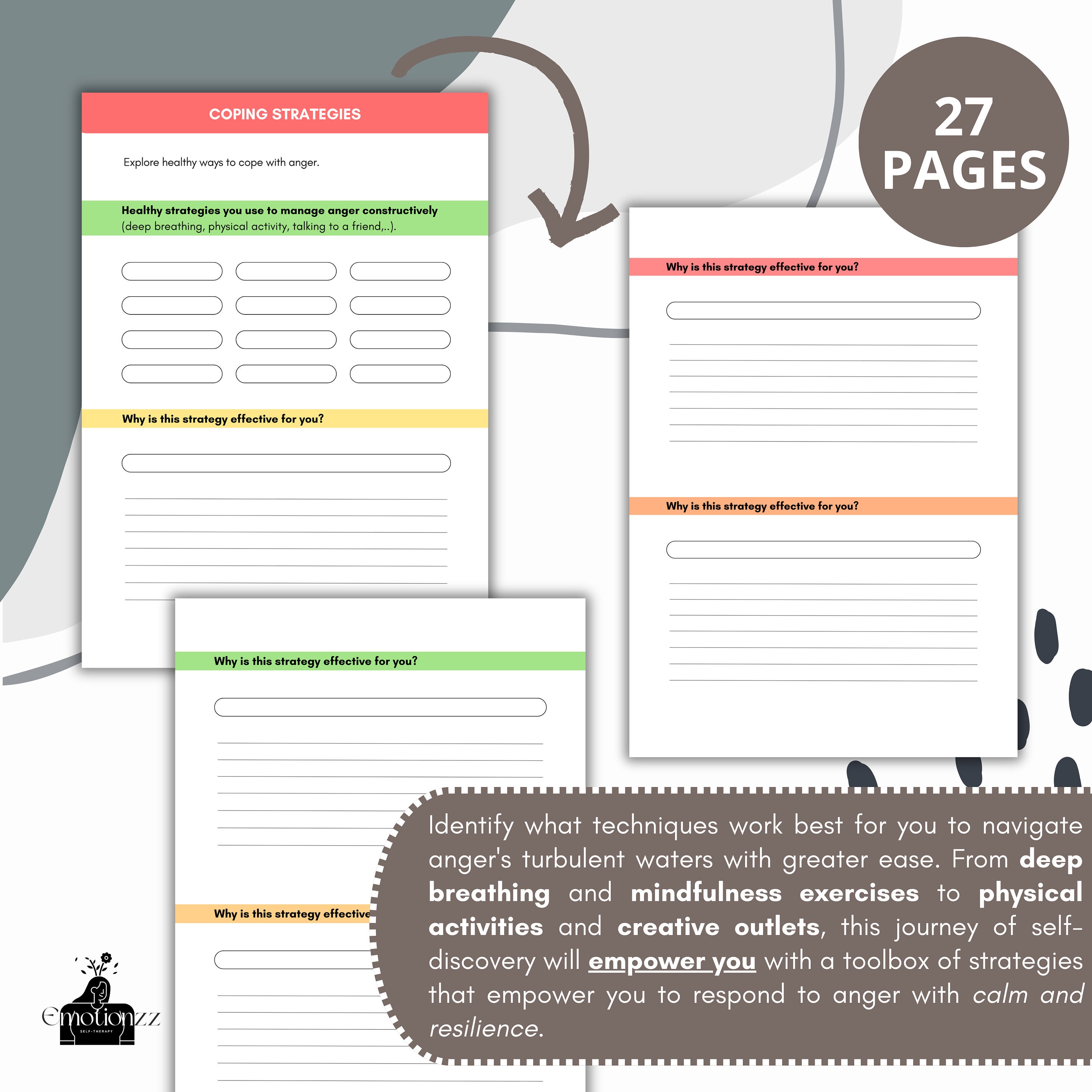 Anger Management Workbook for Emotional Regulation Self Therapy ...