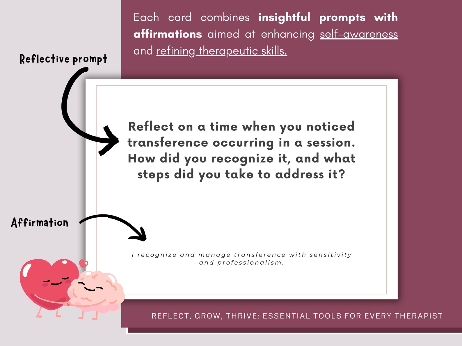 Guided Self Reflection Cards for Therapists, Therapy Printables ...
