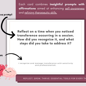 Guided Self Reflection Cards for Therapists, Therapy Printables ...