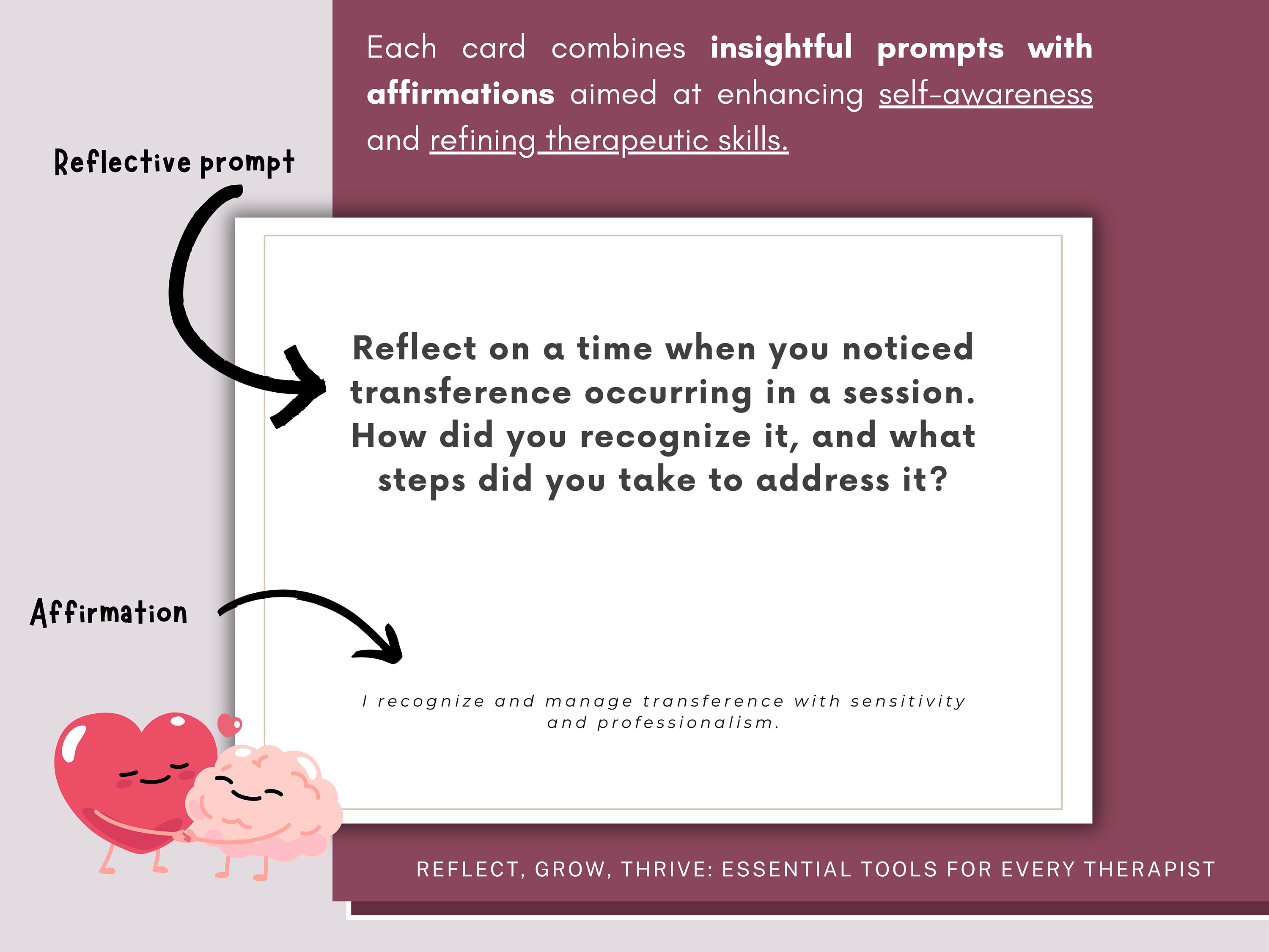 Guided Self Reflection Cards for Therapists, Therapy Printables ...