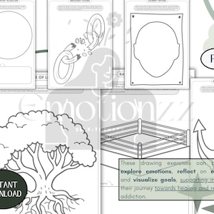 Art Therapy Worksheet Bundle, Mental Health Activities, Counseling ...