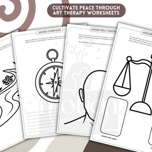 Art Therapy Worksheet Bundle, CBT Counseling Tools for Anger Management ...