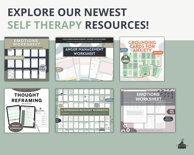 Printable Self Care Affirmation Cards, Therapy Tools, Emotional Support ...