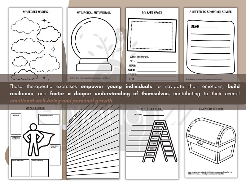 Art Therapy Worksheets Bundle, CBT, Self Esteem (PDF Pattern) - Etsy