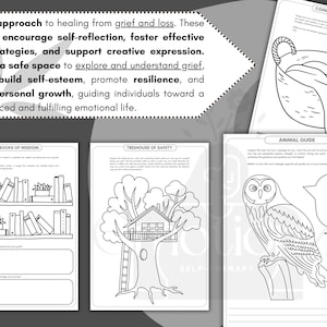 Printable Art Therapy Bundle for Healing From Grief and Loss, CBT Tool ...