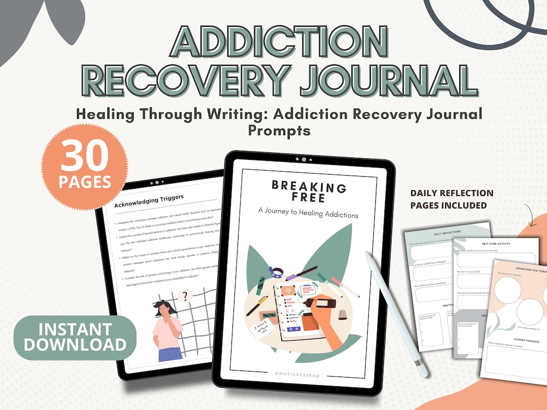 Guided Journal for Addiction Recovery, Mental Health Workbook, Writing ...