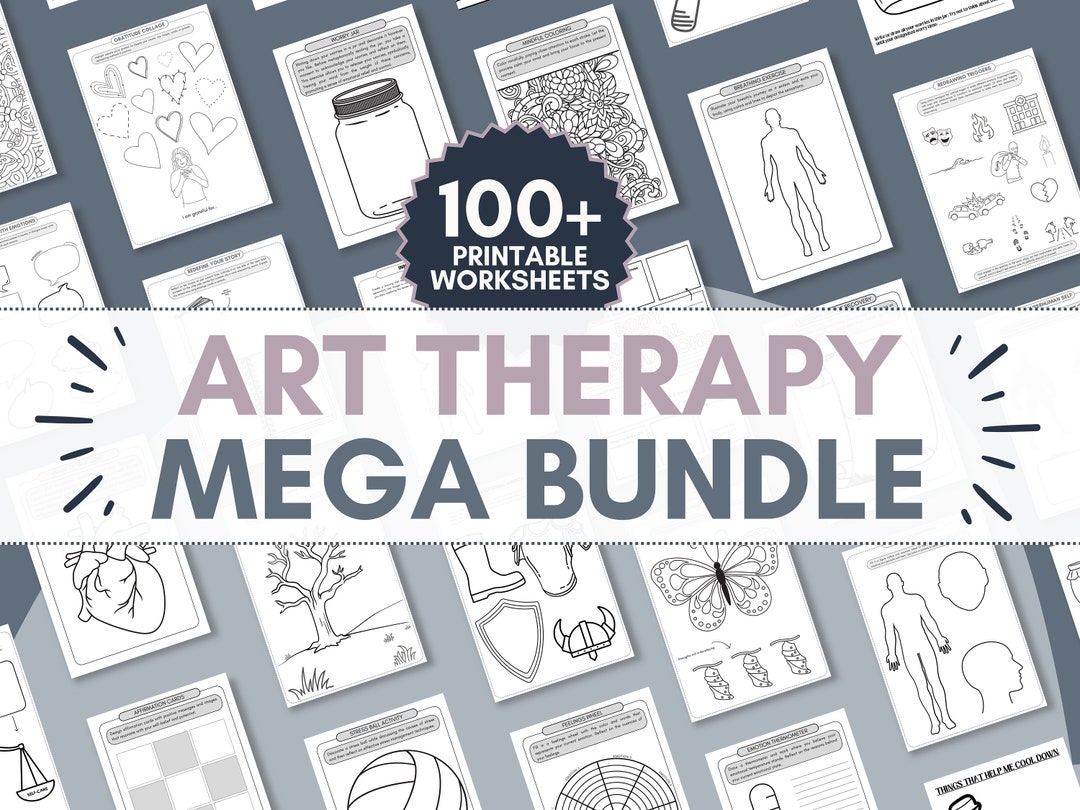 Art Therapy Worksheets MEGA Bundle: Mental Health, Teens, Adults (PDF ...