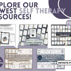 Art Therapy Worksheet Bundle for Trauma Healing, CBT Tool, Mental ...