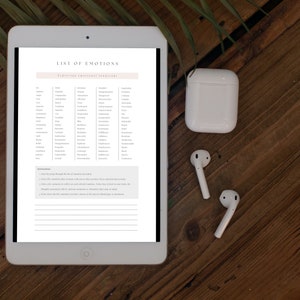 Emotions Worksheet, Self Help Journal Prompts (PDF File) - Etsy