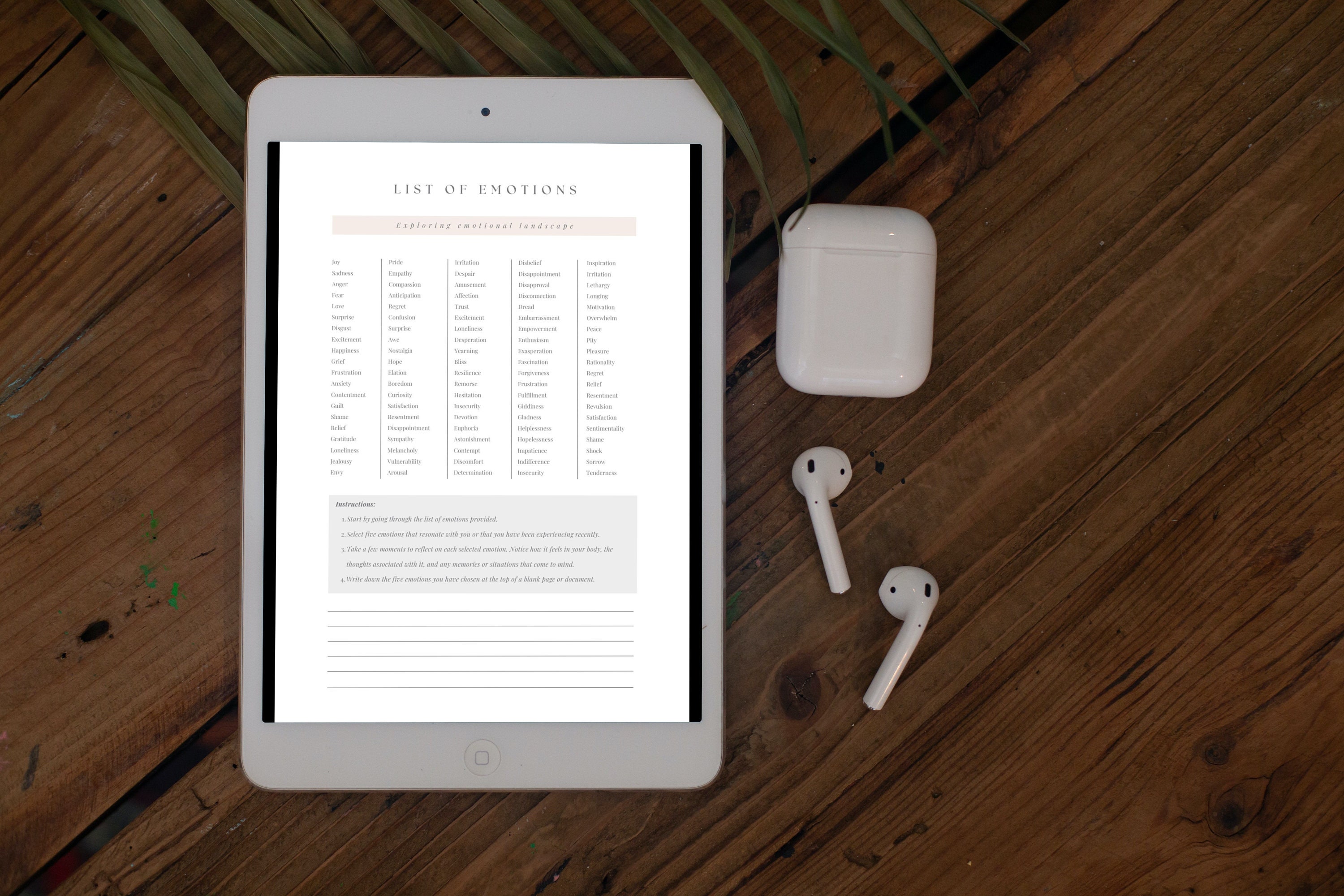 Therapy Worksheet Mental Health Tool, Self Help Resource for Emotional ...