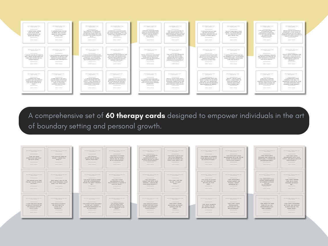 Therapy Cards for Setting Boundaries, Therapy Printable Game, Self-care ...