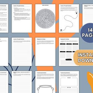 Art Therapy Worksheet Bundle for Emotion Exploration CBT Therapy ...