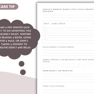 Daily Self Reflection Journal Mood Tracker Printable Gratitude Diary ...