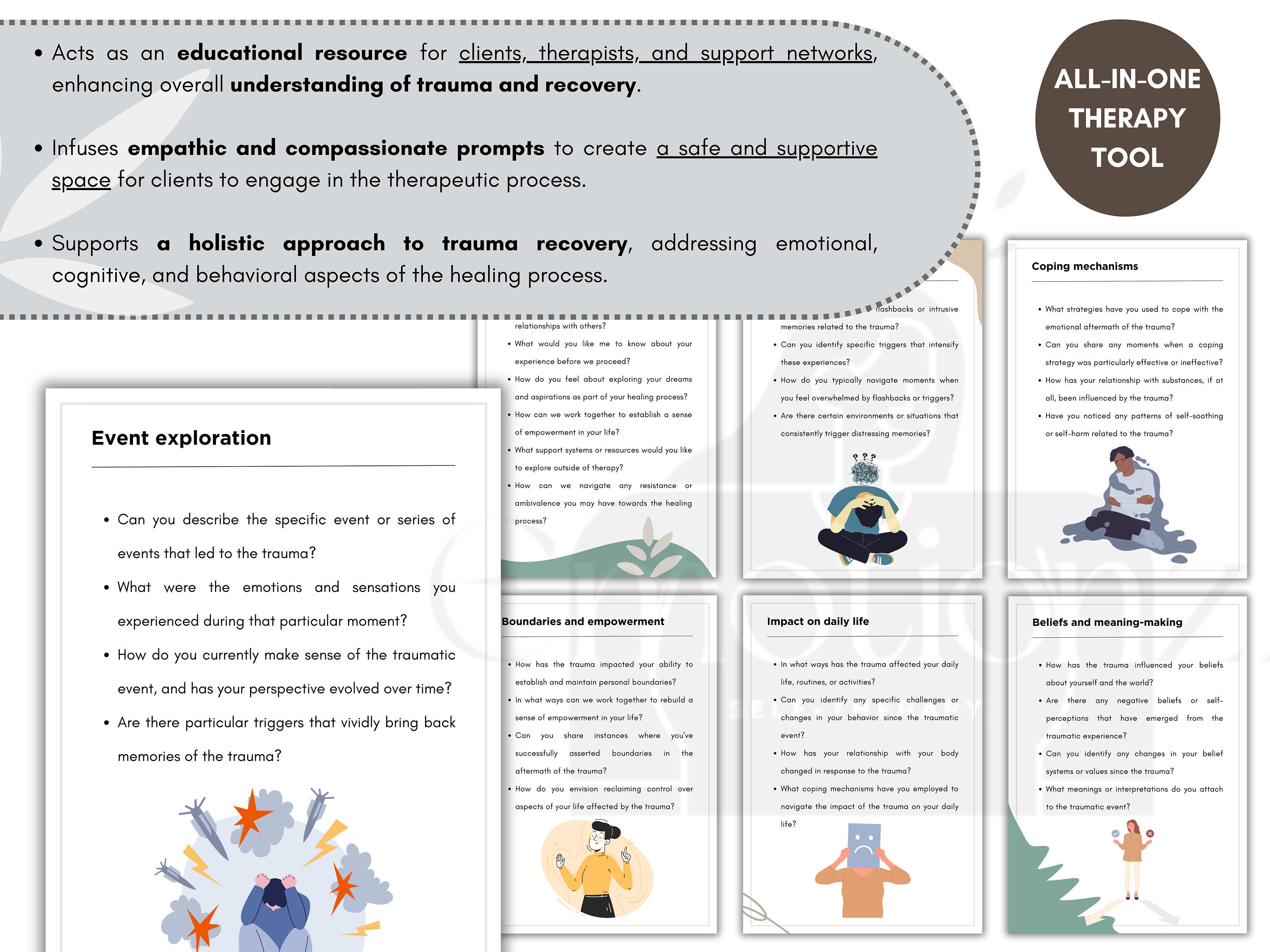 Printable Mental Health Journal, Counseling Tool for Trauma Healing ...