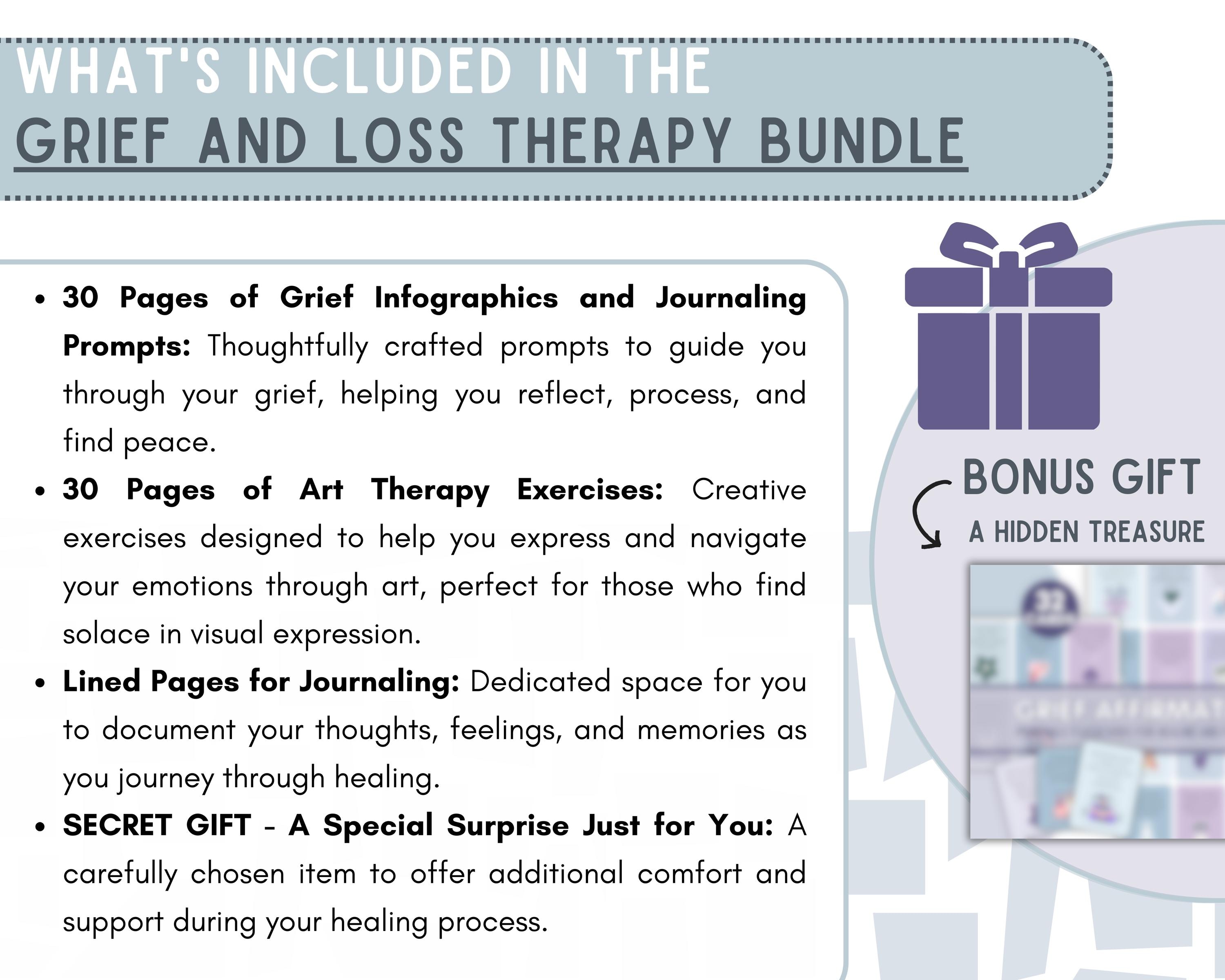 Printable Art Therapy Worksheets, Grief Healing Bundle CBT Infographics ...