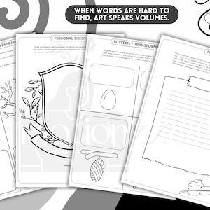 Printable Art Therapy Bundle for Healing From Grief and Loss, CBT Tool ...