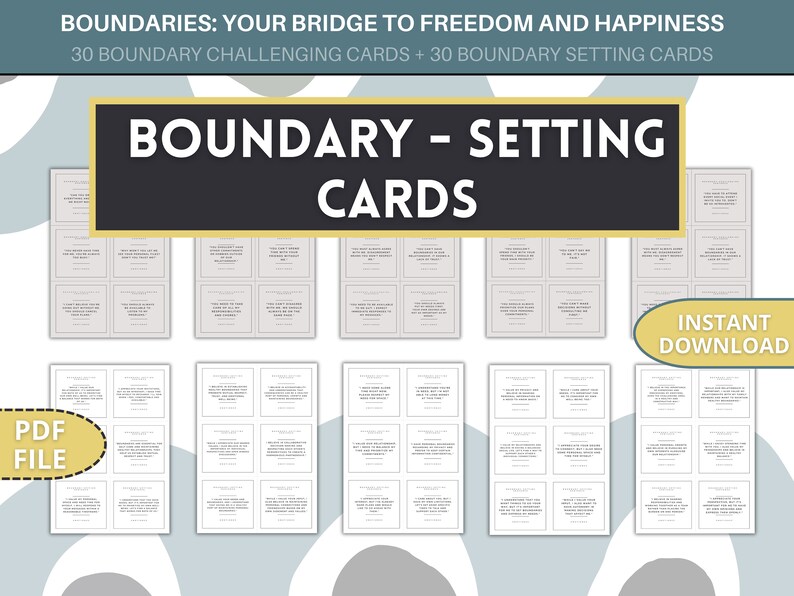 Therapy Cards for Setting Boundaries, Therapy Printable Game, Self-care ...