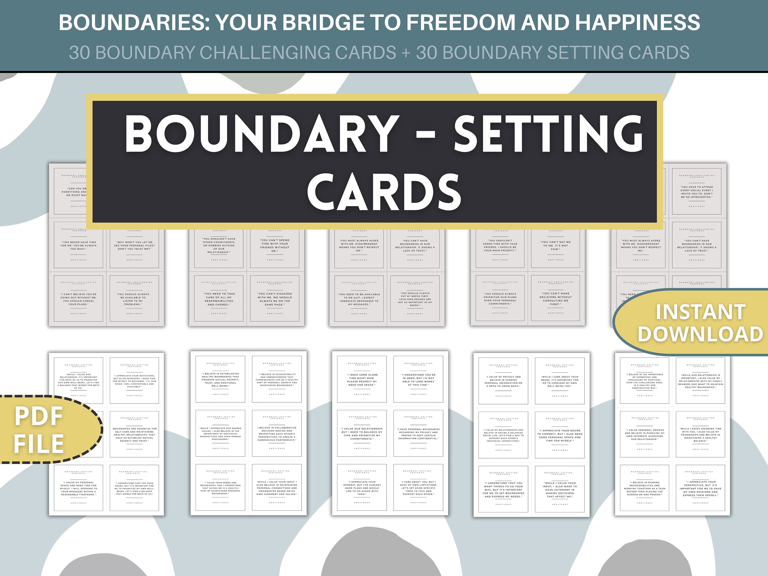 Therapy Cards for Setting Boundaries, Therapy Printable Game, Self-care ...