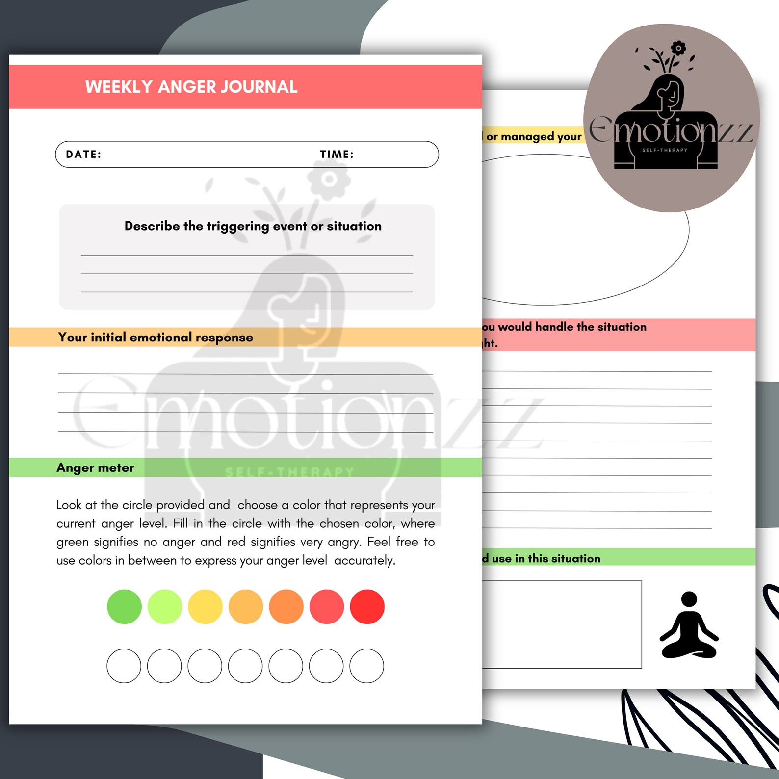 Anger Management Workbook for Emotional Regulation Self Therapy ...